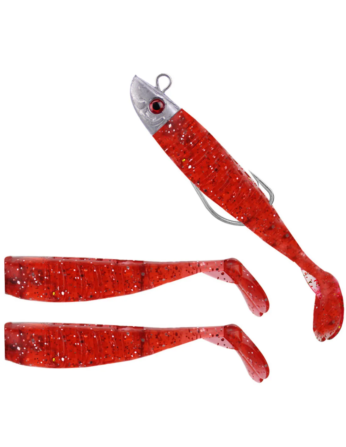 Kolpo Soft Lure 8 cm with Jig Head and Anti-Tangle Hook – Body Kit + 2 ...